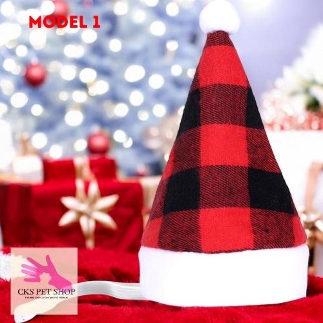 Christmas Pet Santa Hat, Holiday Costume Accessory for Dogs & Cats, Red ...
