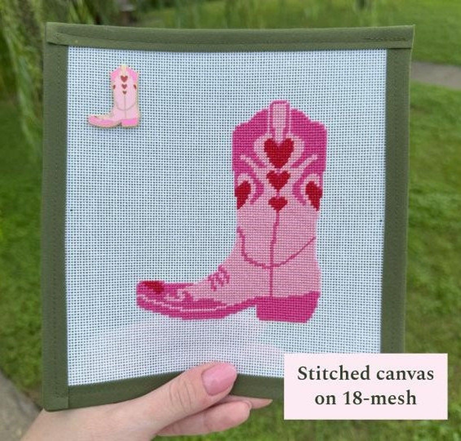 Pink Heart Cowboy Boot Needlepoint Chart | Needlepoint Stitch Chart | Digital Download PDF - Etsy