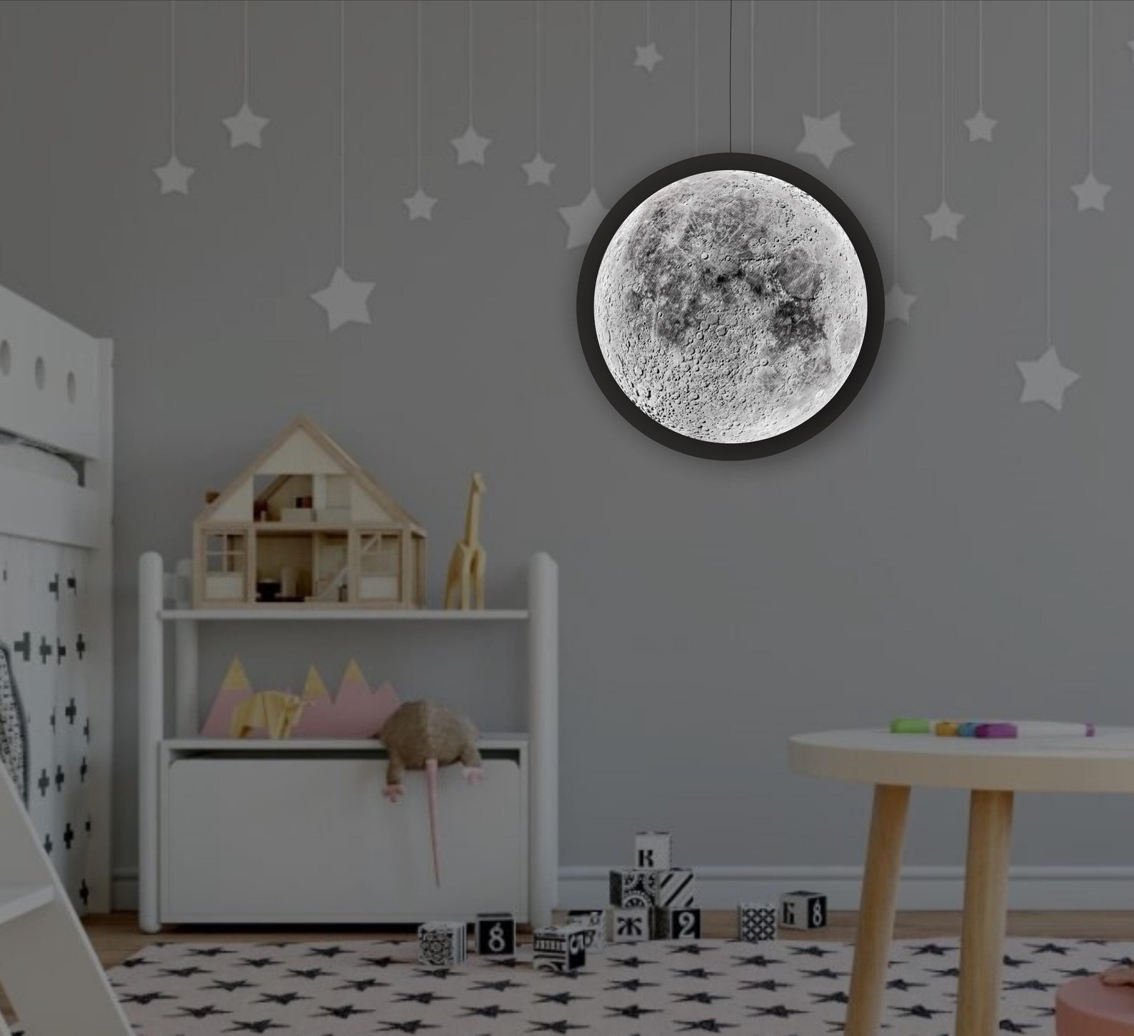 Moon Light Night Light Nursery Moon Light Modern LED Light Dimmable LED ...
