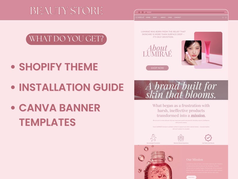 Shopify Theme Kit for Selling Skincare Minimalist Website Template ...