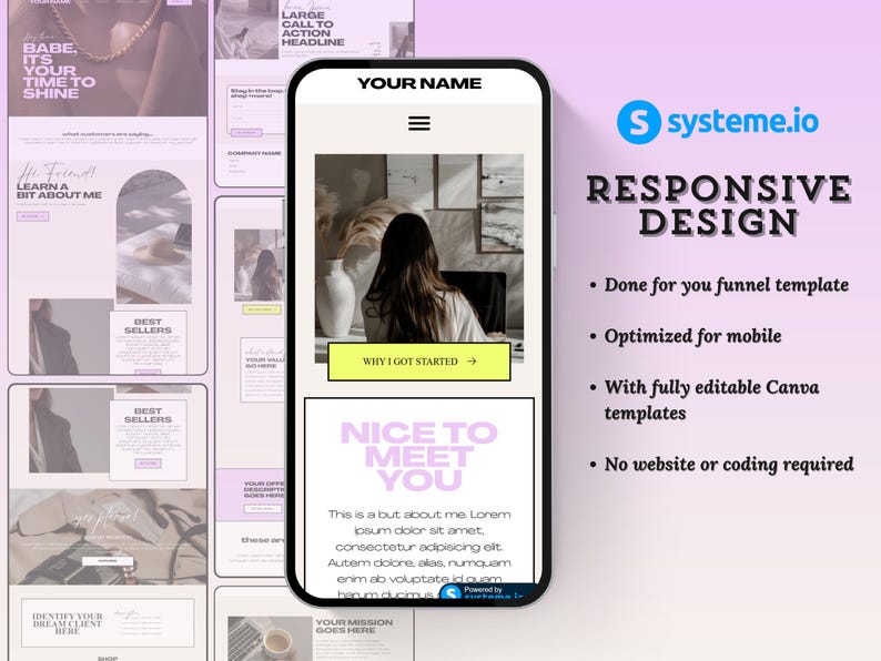 Systemeio Landing Page Website Template Systeme.io Sales Funnel for ...