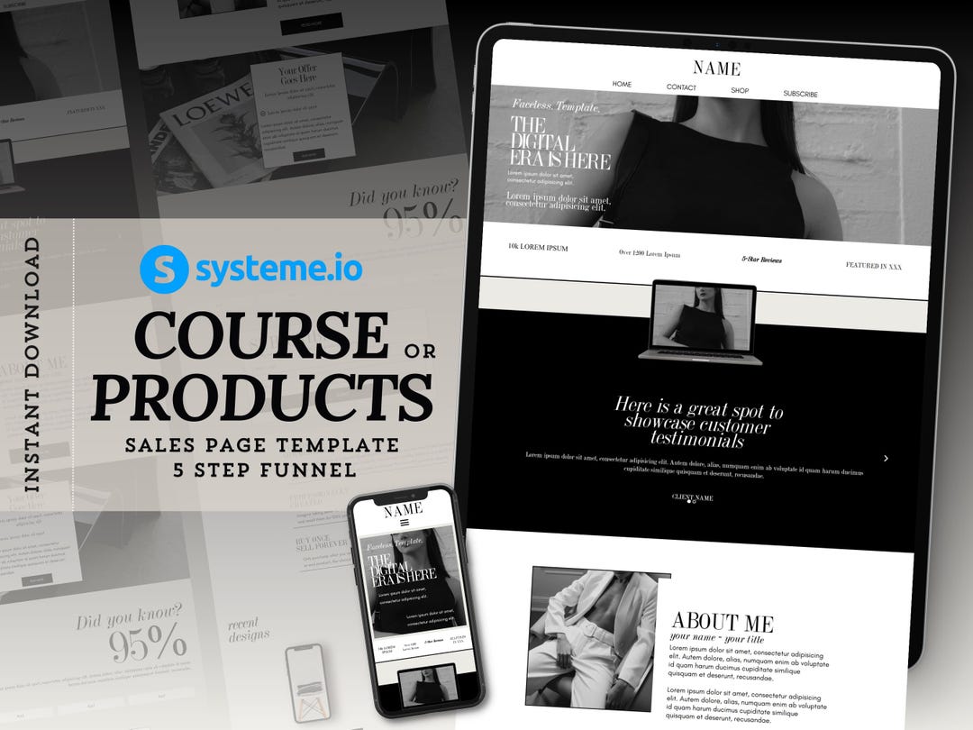 Systemeio Landing Page Website Template Systeme.io Sales Funnel for ...