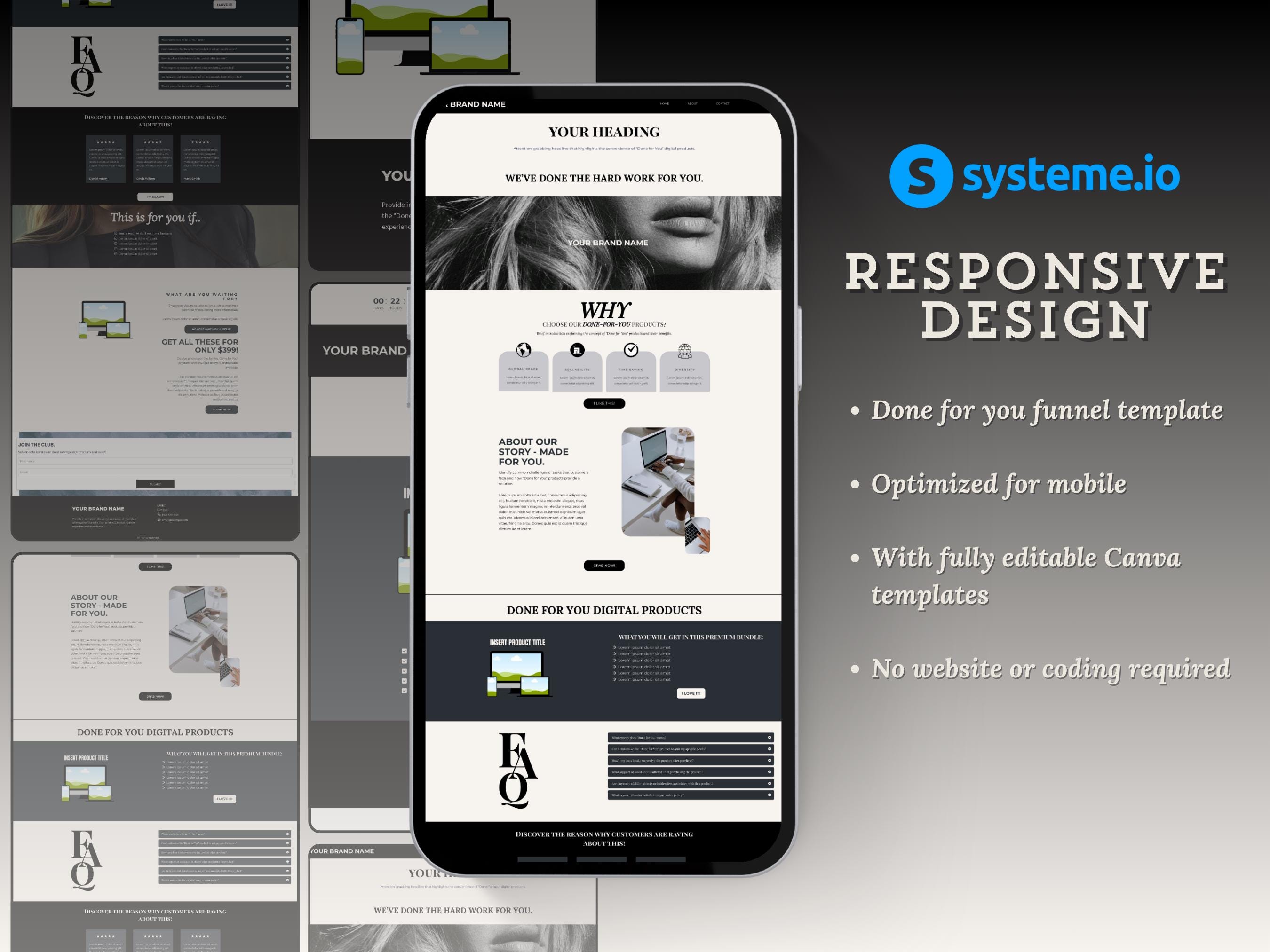 Systemeio Landing Page Website Template Systeme.io Sales Funnel for ...