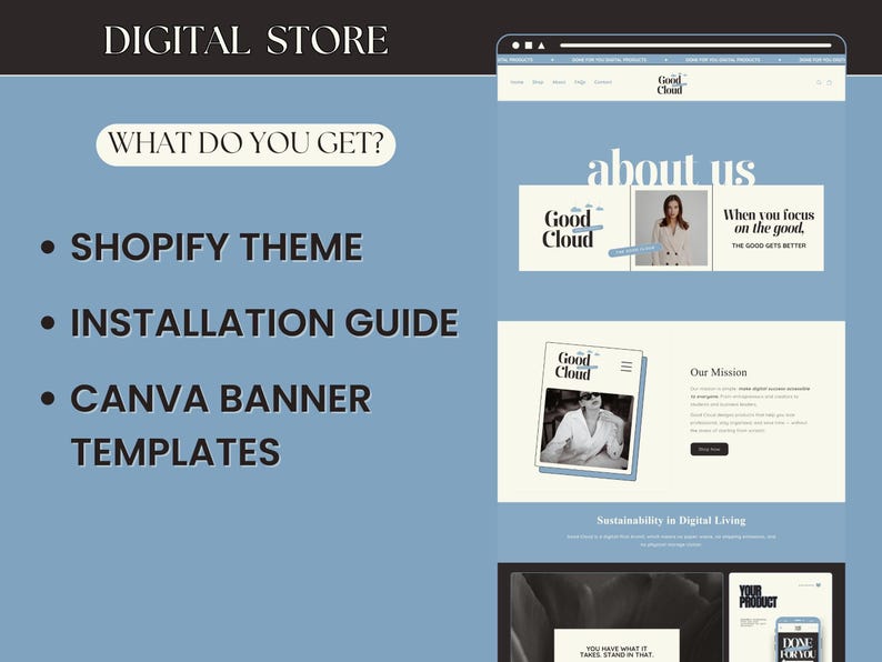 Shopify Theme Kit for Selling Digital Products Shopify Website Template ...