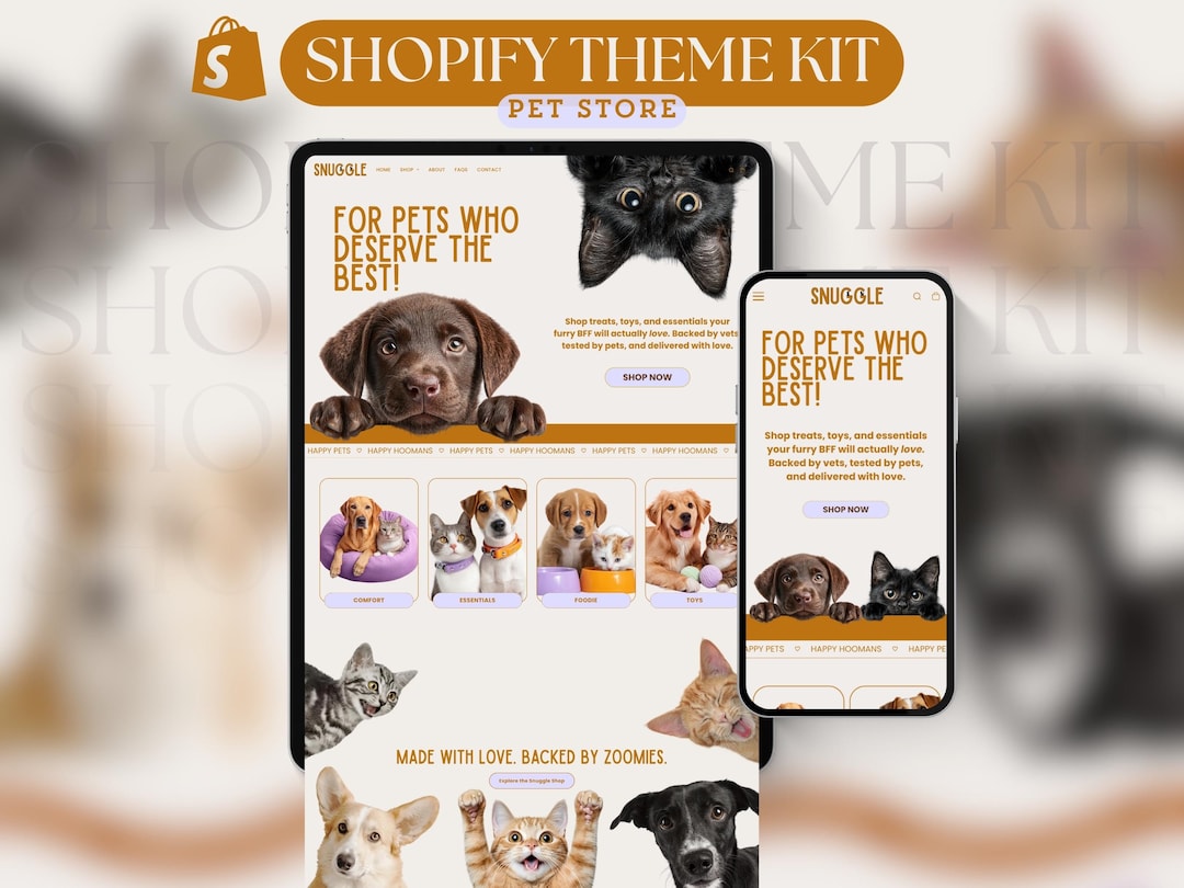 Shopify Theme for Pet Store Website Template Luxury Shopify Template ...