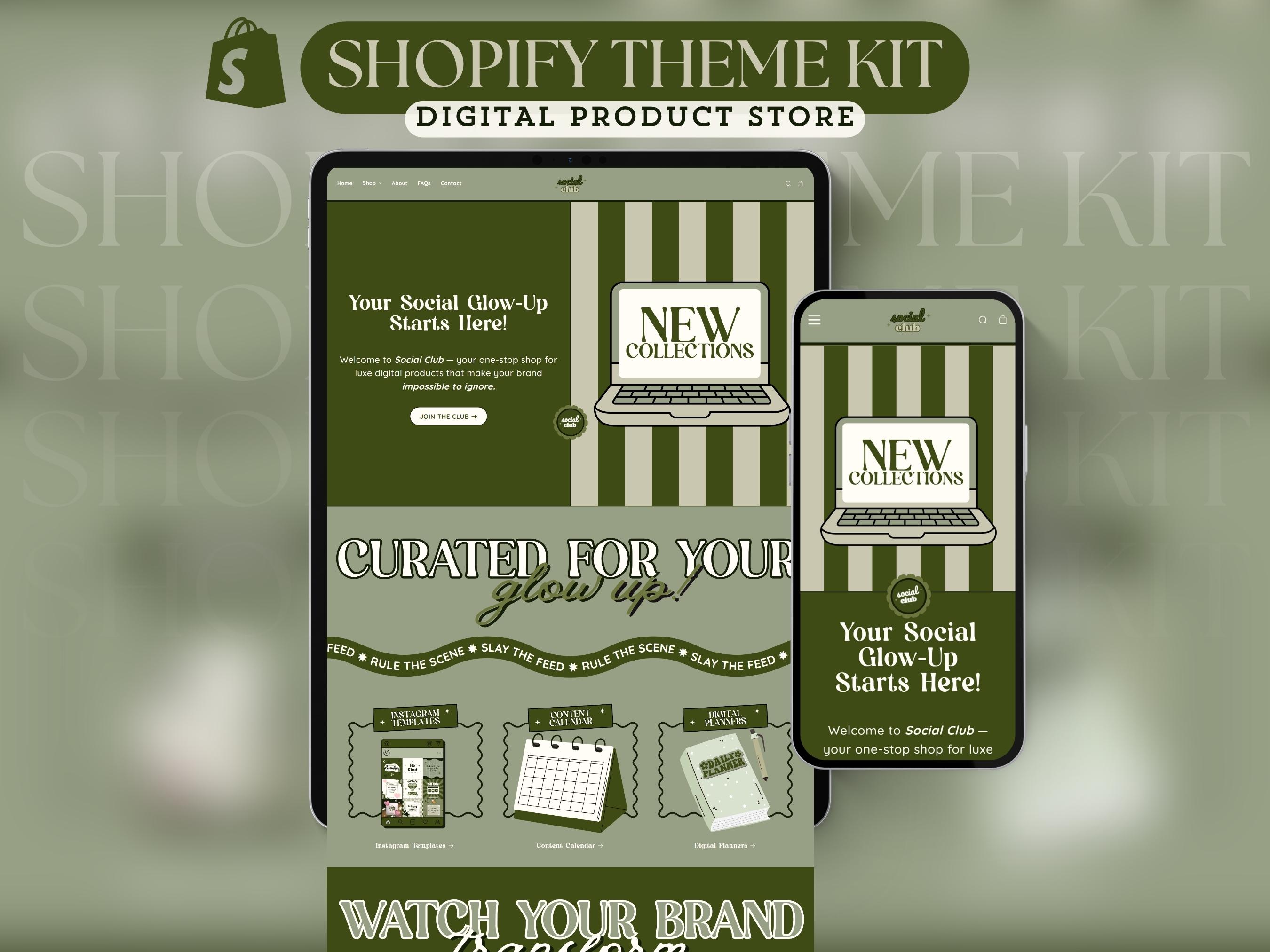 Shopify Theme Kit for Selling Digital Products Shopify Website Template ...
