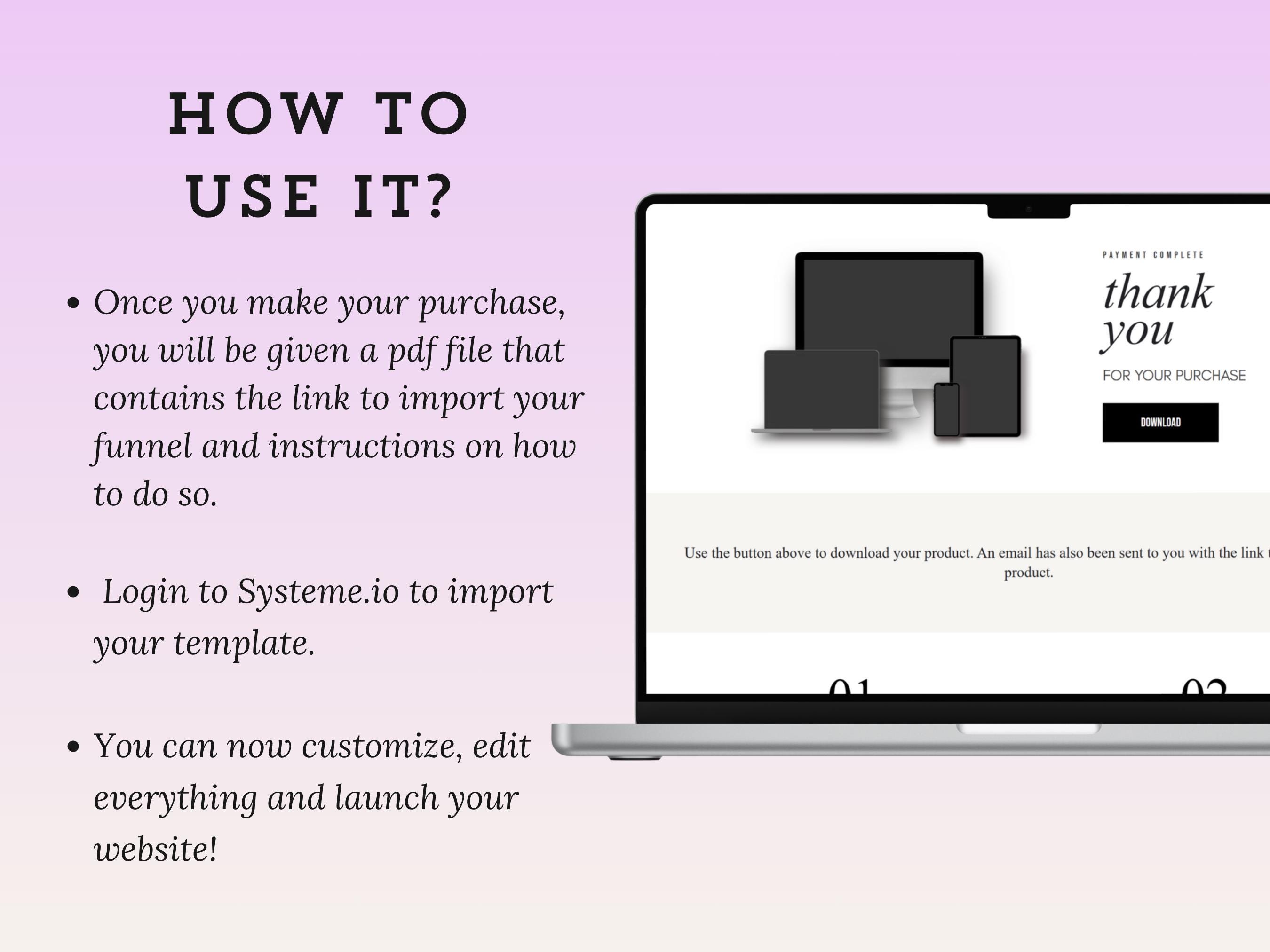 Systemeio Landing Page Website Template Systeme.io Sales Funnel for ...