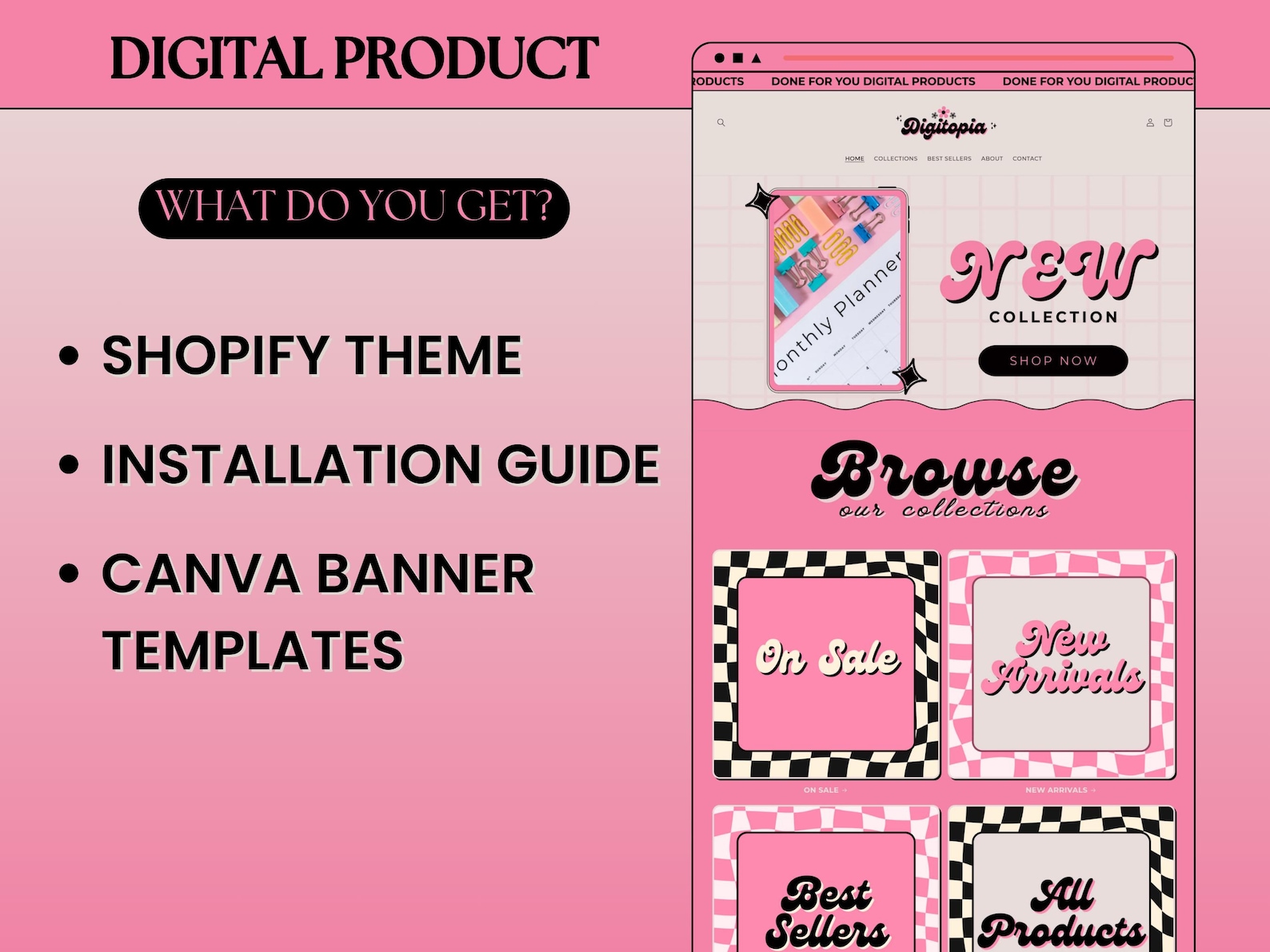 Shopify Theme Kit for Selling Digital Products Shopify Website Template ...