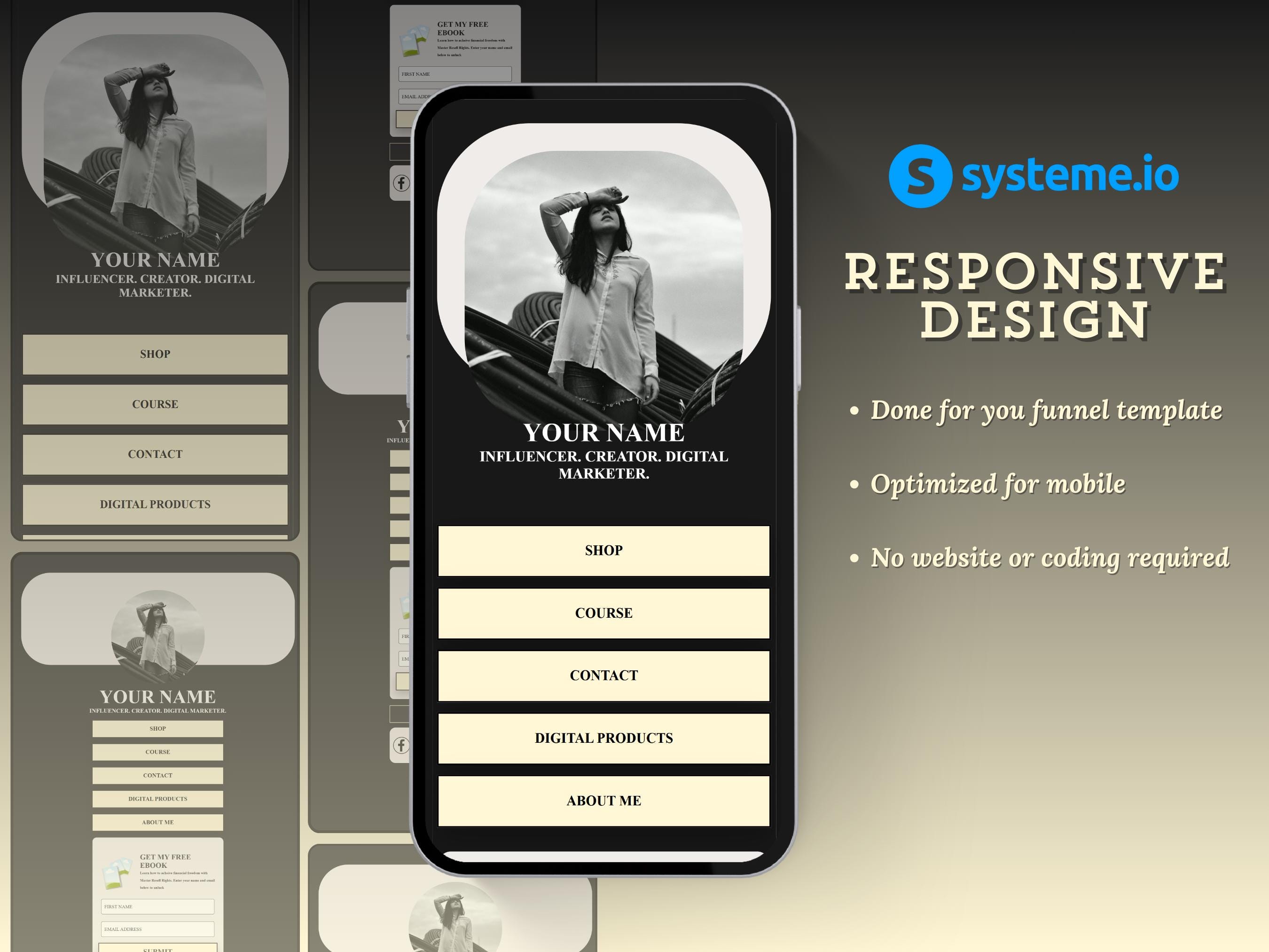 Systemeio Link in Bio Landing Page Website Template Systeme.io Stan ...