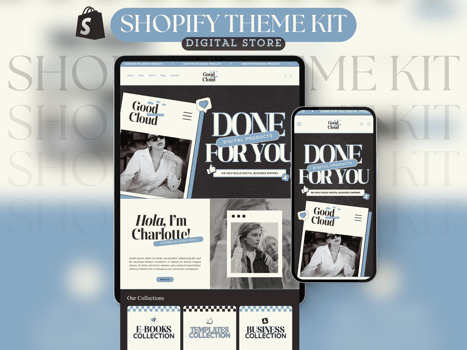 Shopify Theme Kit for Selling Digital Products Shopify Website Template ...