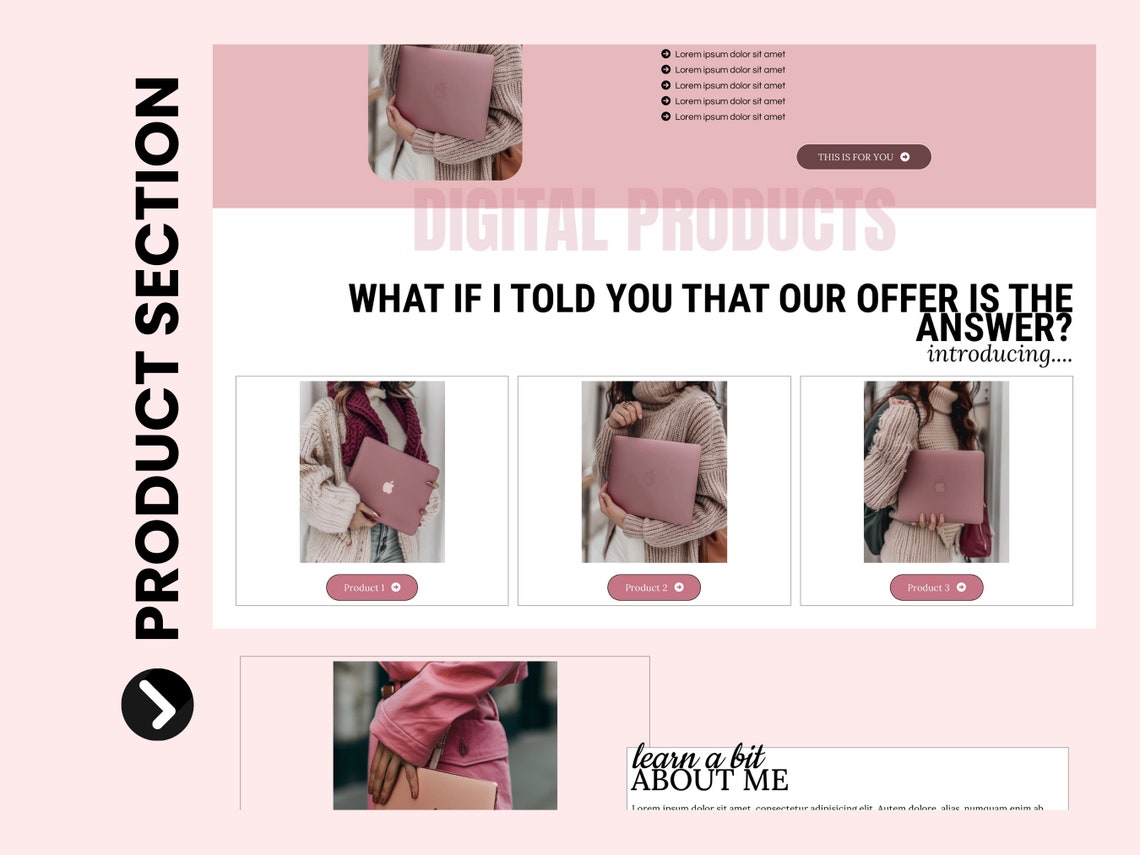 Sales Landing Page Website Template Systeme.io Sales Funnel for Digital ...