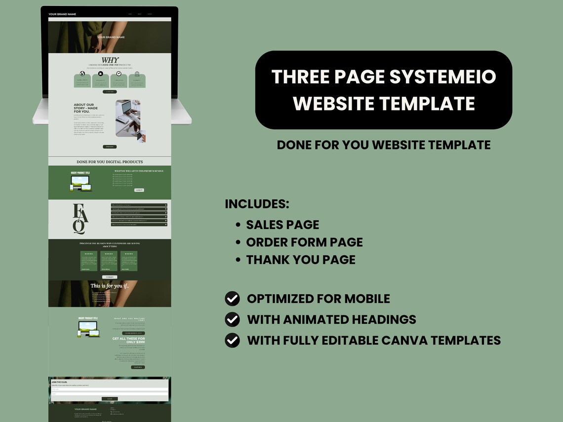 Systemeio Landing Page Website Template Systeme.io Sales Funnel for ...