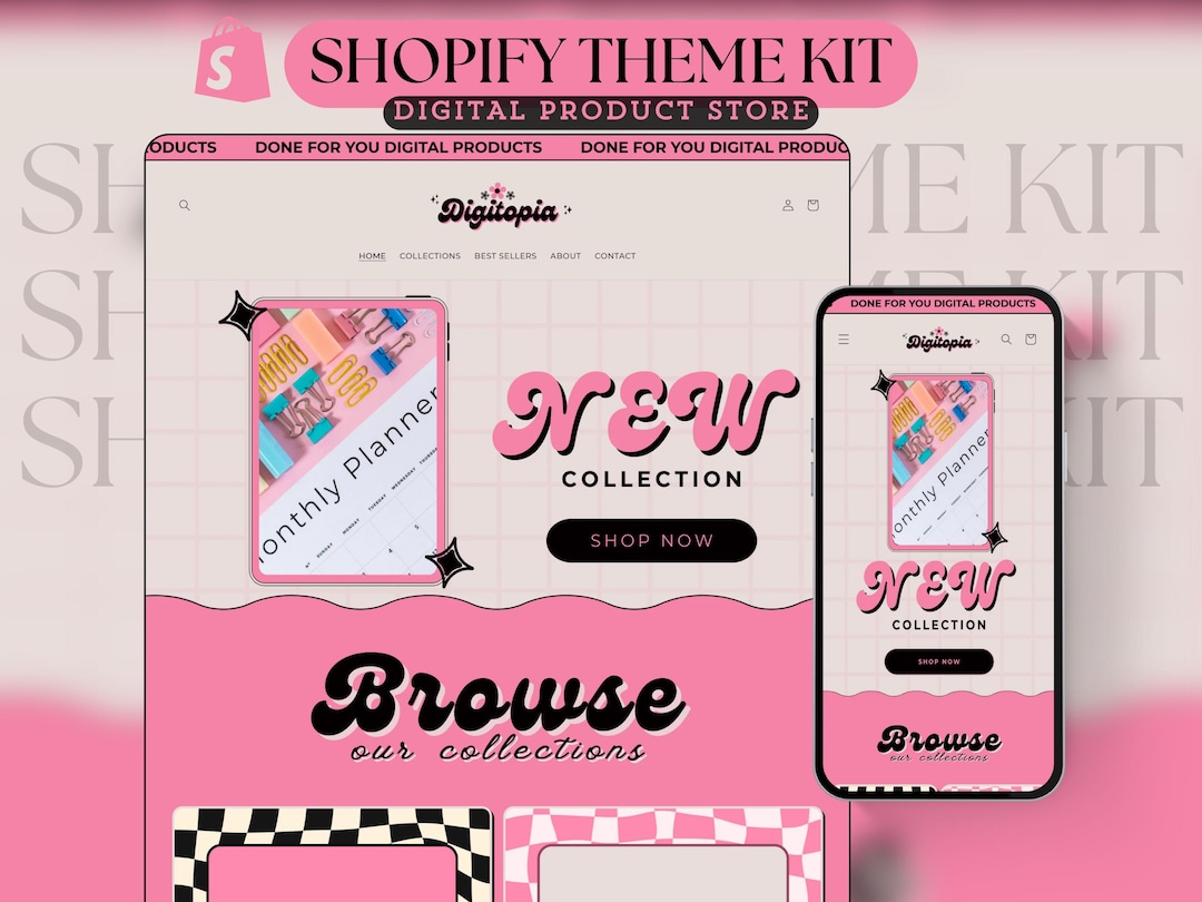 Shopify Theme Kit for Selling Digital Products Shopify Website Template ...