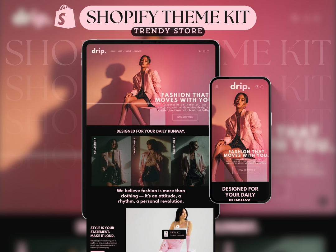 Shopify Theme for Clothing Elegant Website Template Luxury Shopify Template Aesthetic Theme Kit ...