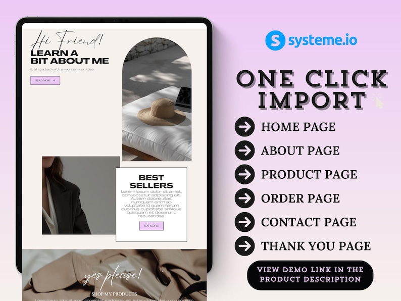 Systemeio Landing Page Website Template Systeme.io Sales Funnel for ...