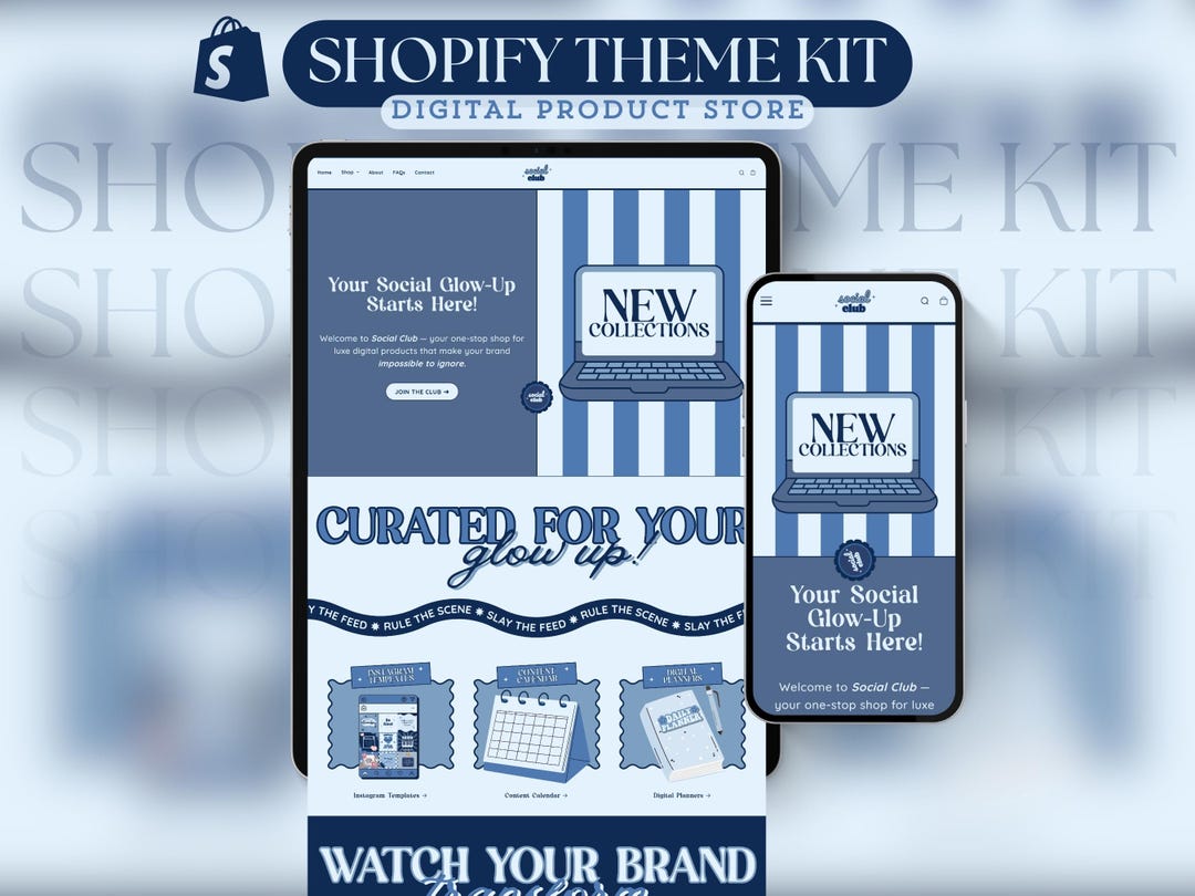 Shopify Theme Kit for Selling Digital Products Shopify Website Template ...