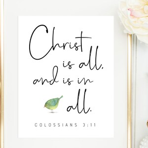 Bible Verse Print / Christian Prints / Scripture Prints / Christ is All ...