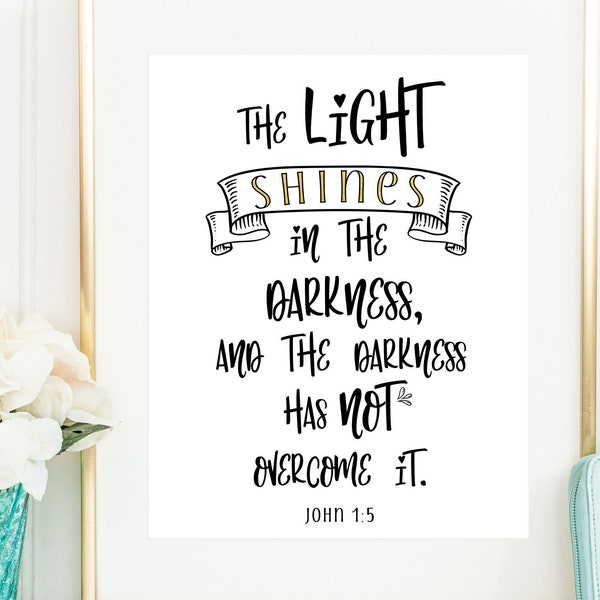 John 1:5 Wall Art - Etsy