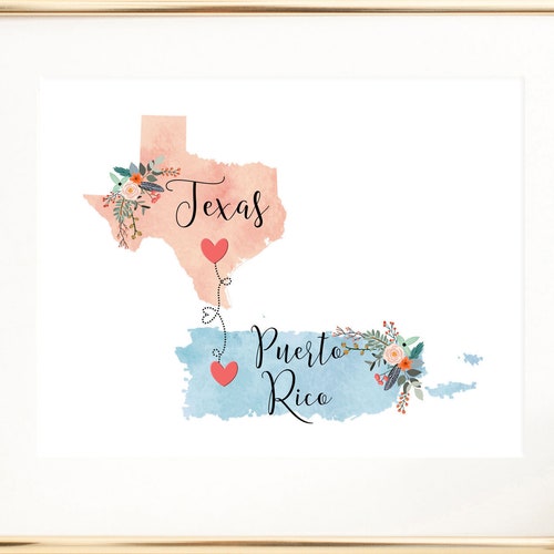 Texas Puerto Rico Wall Art / Puerto Rico Texas Print / Texas - Etsy