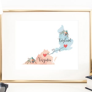 Virginia England Wall Art / England Virginia Print / England Hostess ...