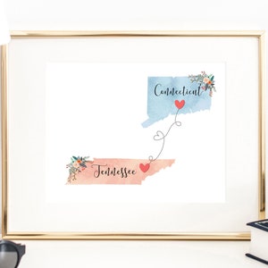 Connecticut Tennessee Wall Art / Connecticut Tennessee Print ...