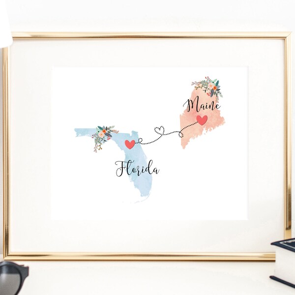 Maine Map Art - Etsy