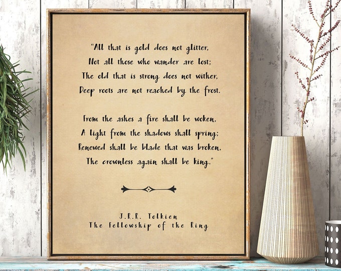 Jrr Tolkien, Jrr Tolkien Print, Jrr Tolkien Quote, Lord of the Rings ...