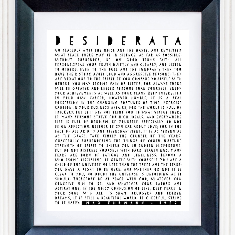 Max Ehrmann Poem - Etsy