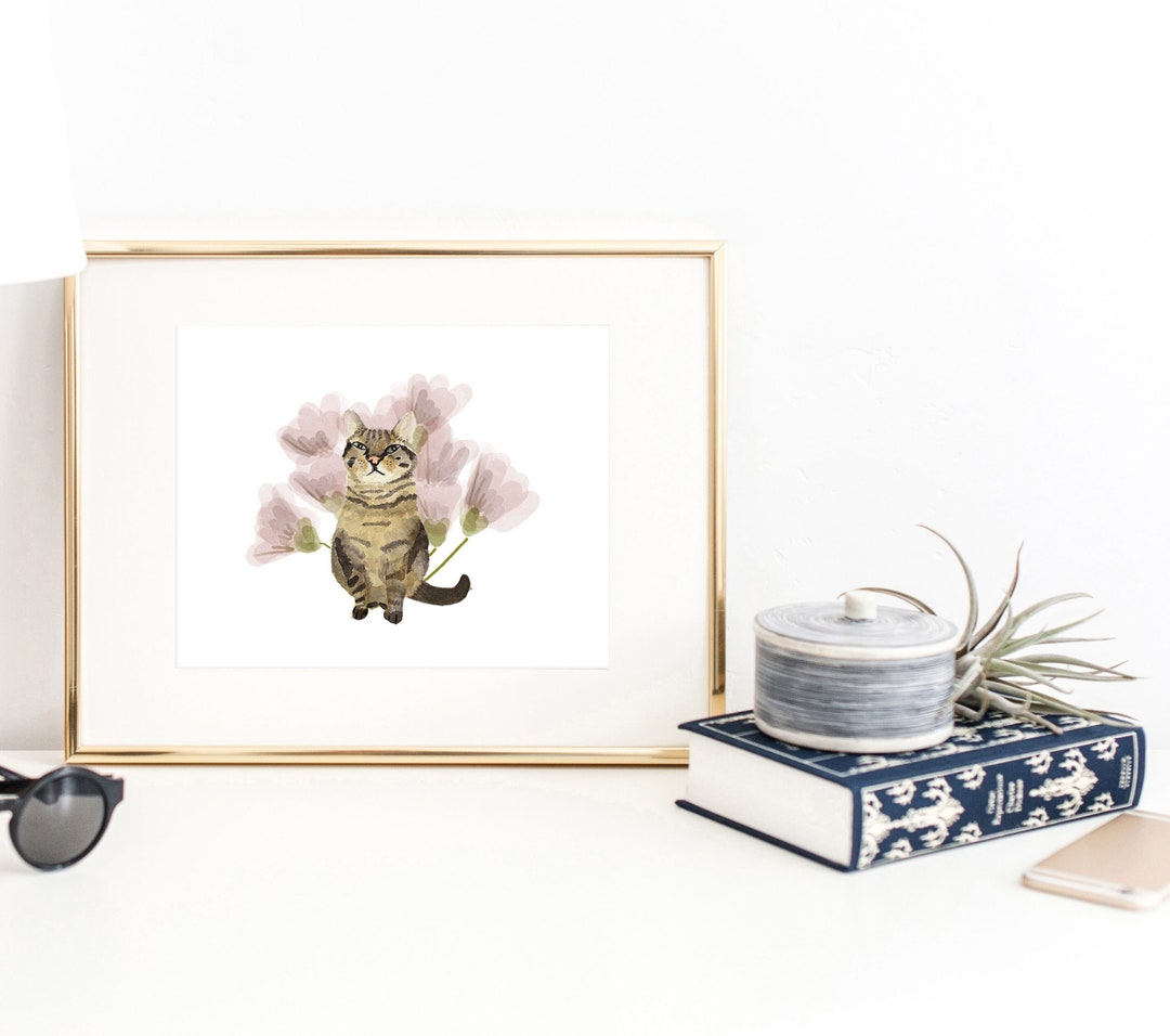 Tabby Cat Print/ Cat Lovers/ Cat Print/ Cat Wall Art/ Tabby Cat Art ...