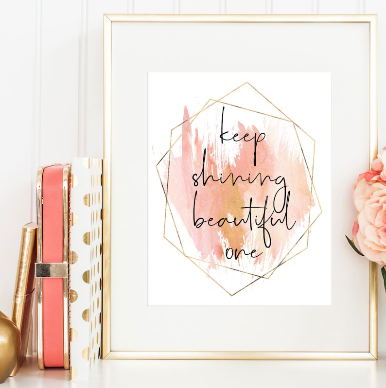 Keep Shining Beautiful One Print / Geometric Wall Art / - Etsy