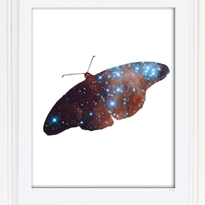 Space Moth Print / Nebula Print / Butterfly Print / Galaxy Print ...