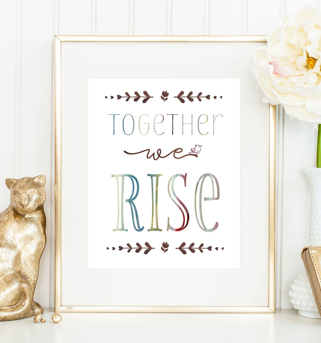 Real Prints / Social Worker Gift / Together We Rise / Teamwork Print ...
