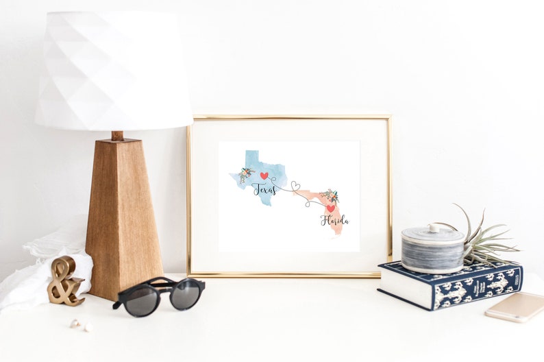 Texas Florida Wall Art / Florida Texas Print / Texas Florida - Etsy