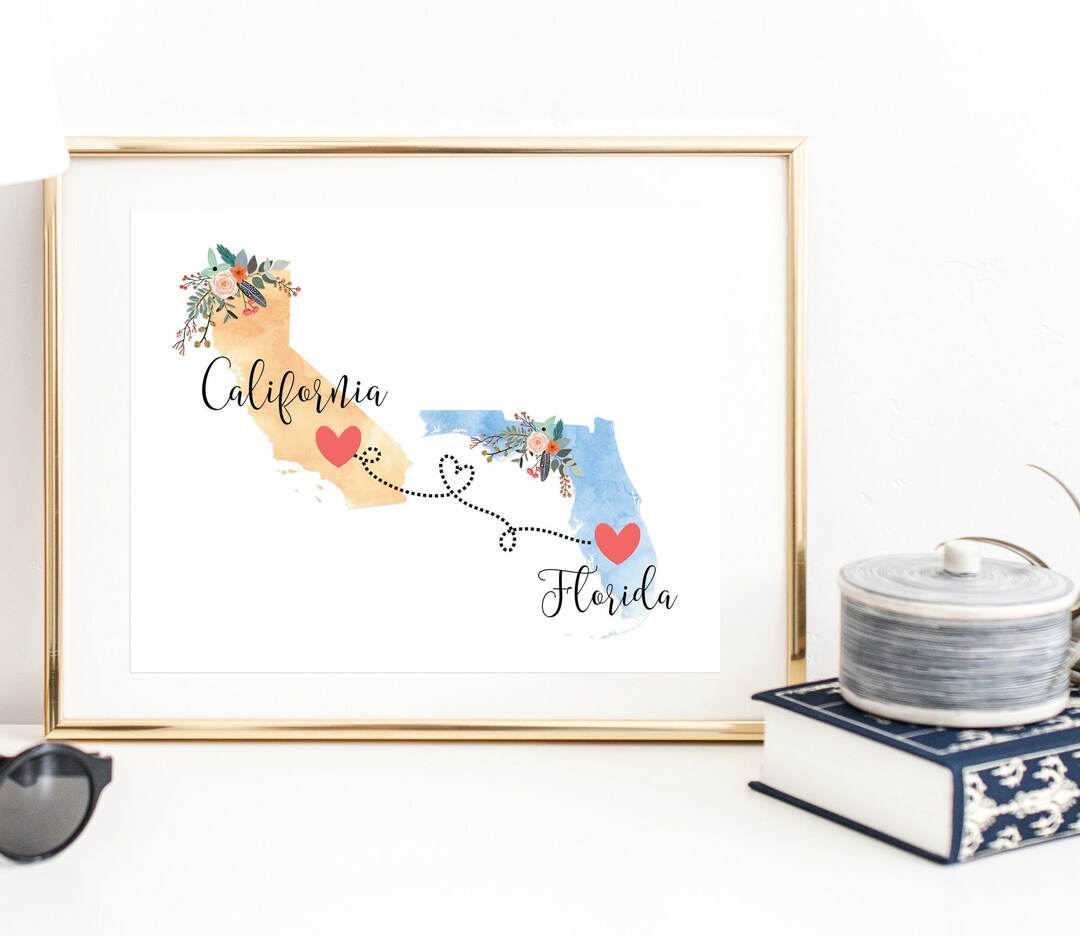 California Florida Wall Art / California Florida Print / Florida ...