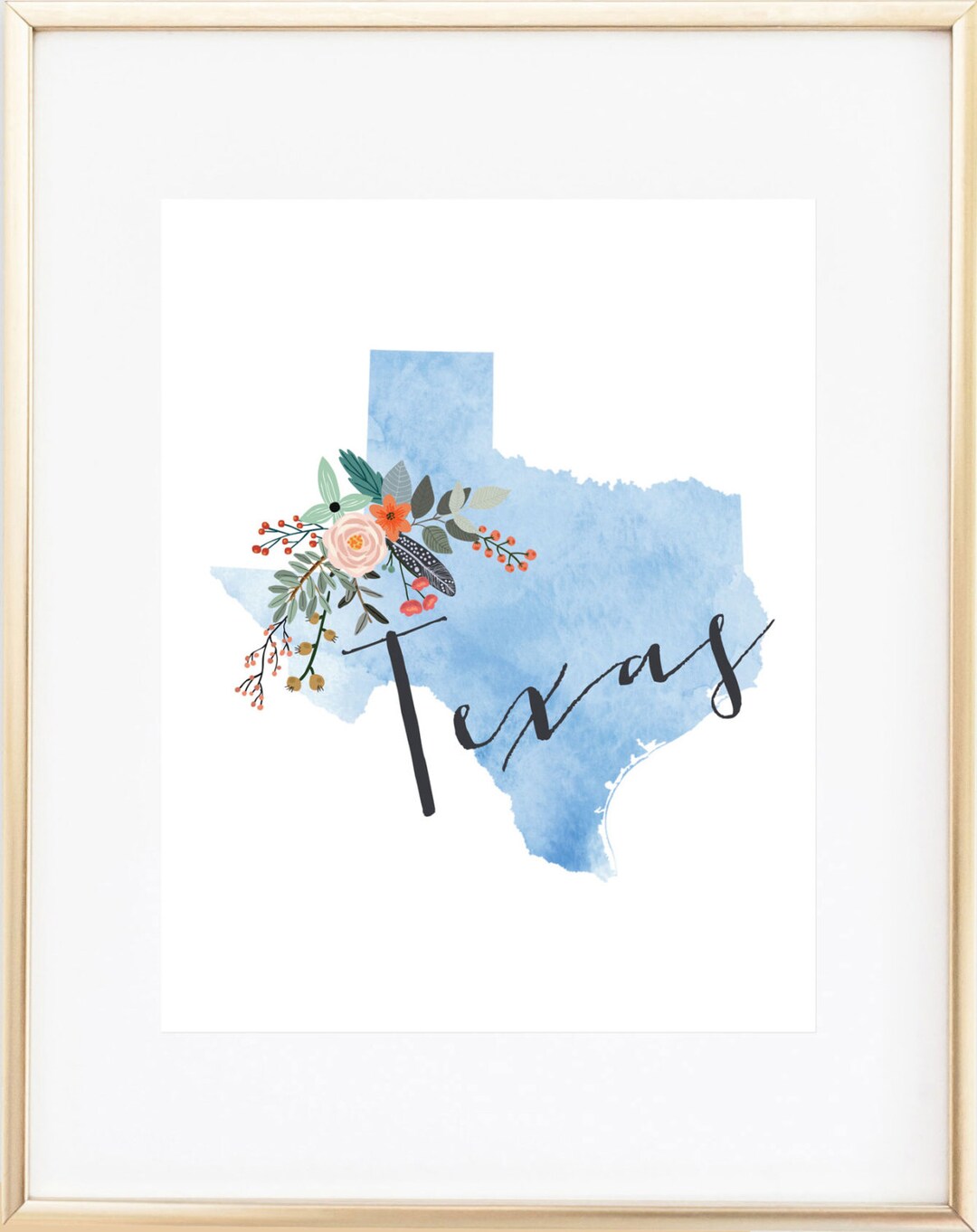 Texas Print / Texas Decor / Texas Gift / Texas Art / Texas Watercolor ...