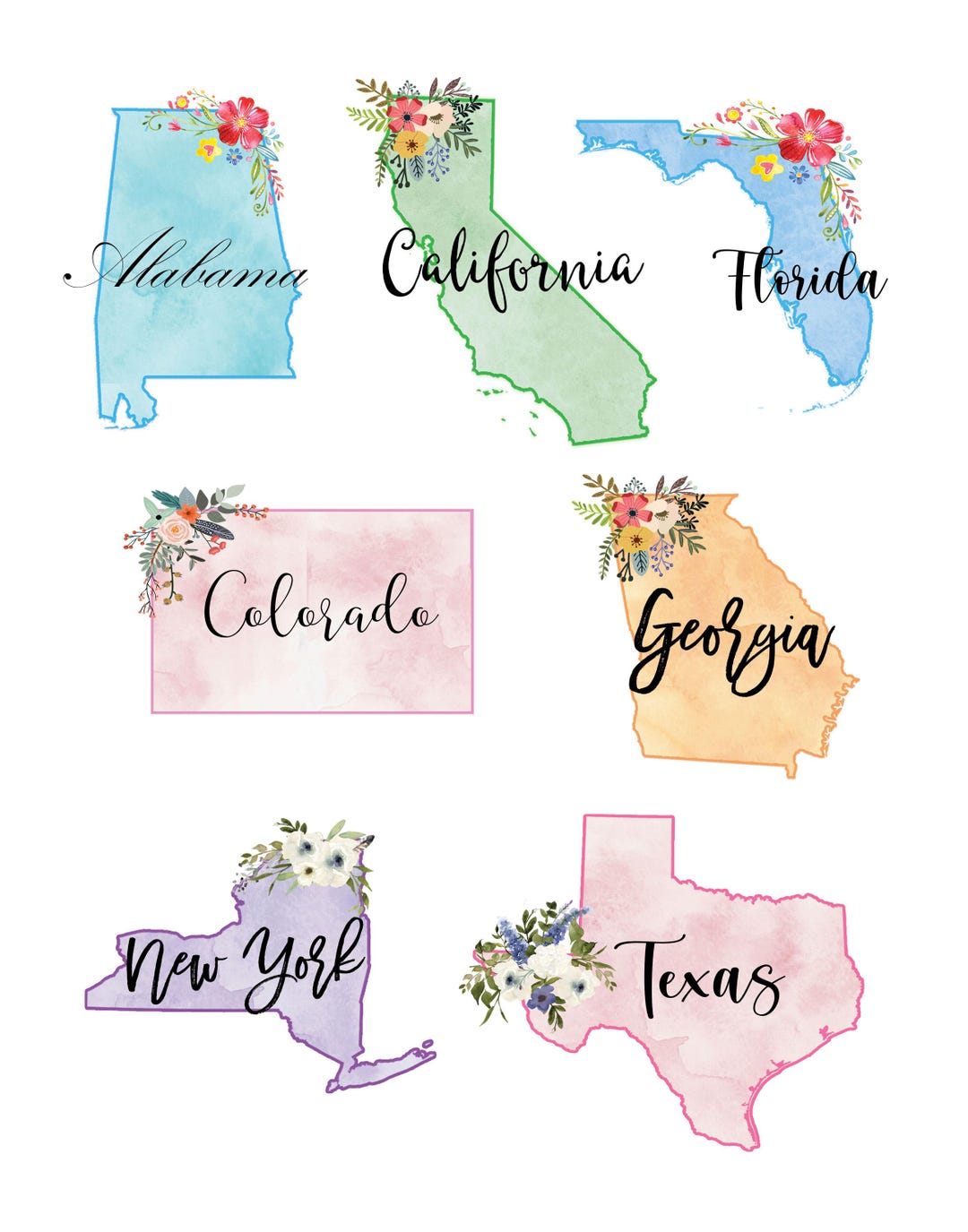 Custom One State Print / Custom State Decor / Custom State Gift ...