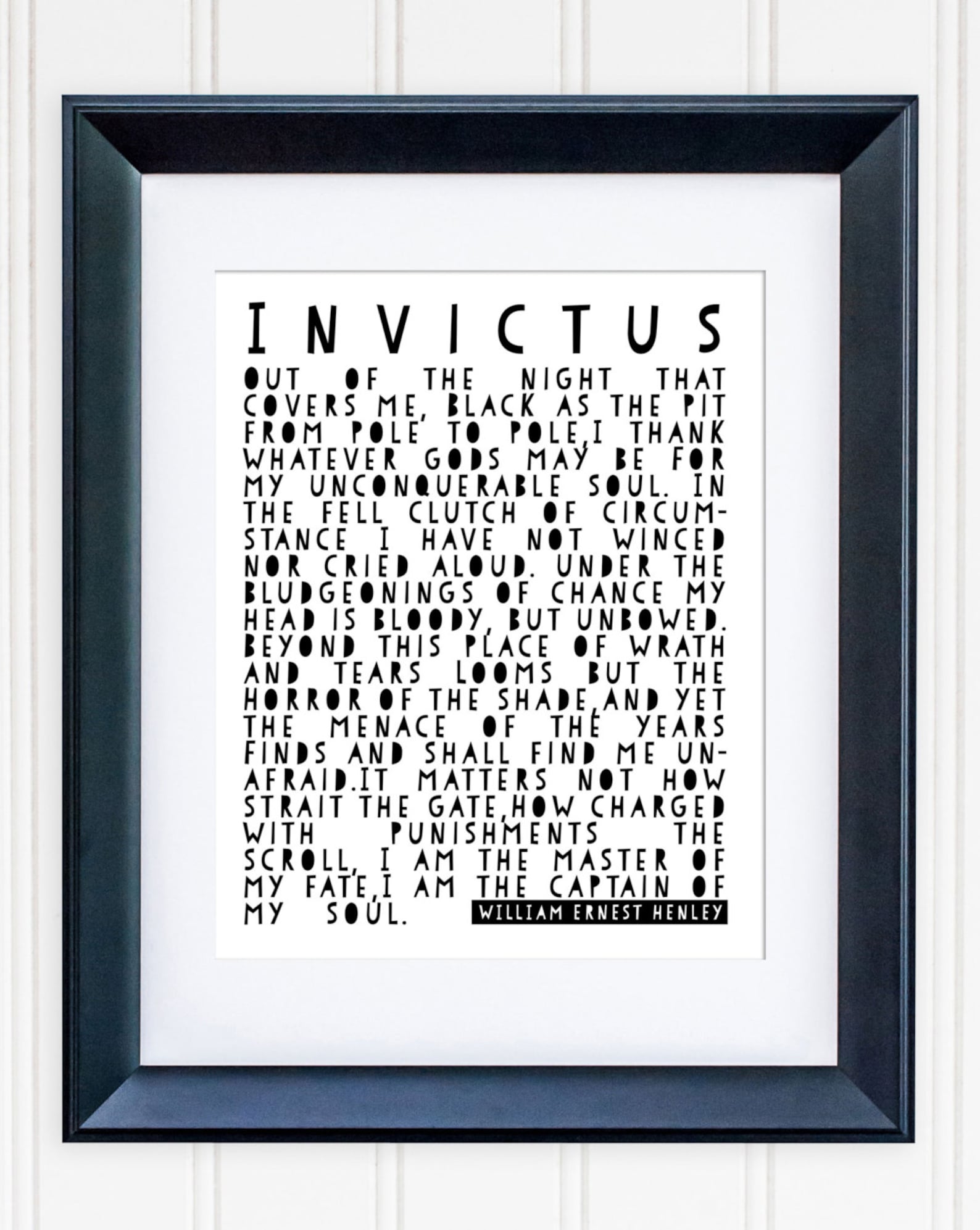 Invictus Print / I Am the Captain of My Soul / Invictus Poem / - Etsy