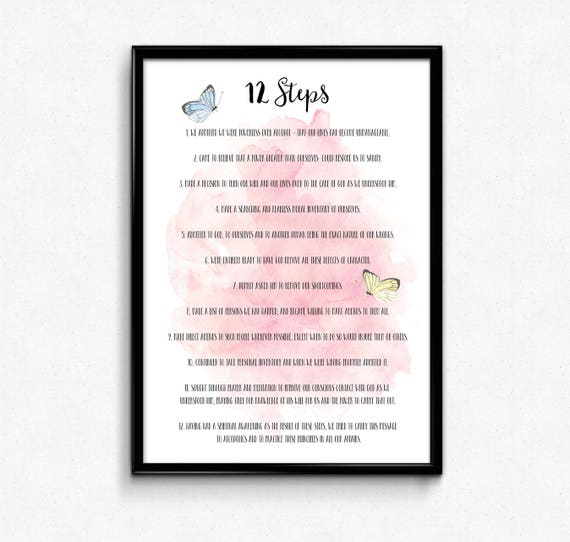 12 Steps Poster 13x19 or 5x7 / 12 Steps Print | Etsy