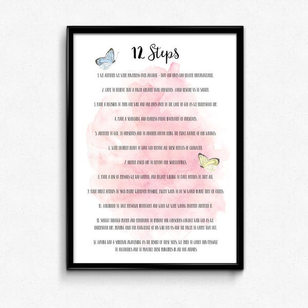 12 Steps Poster - Etsy