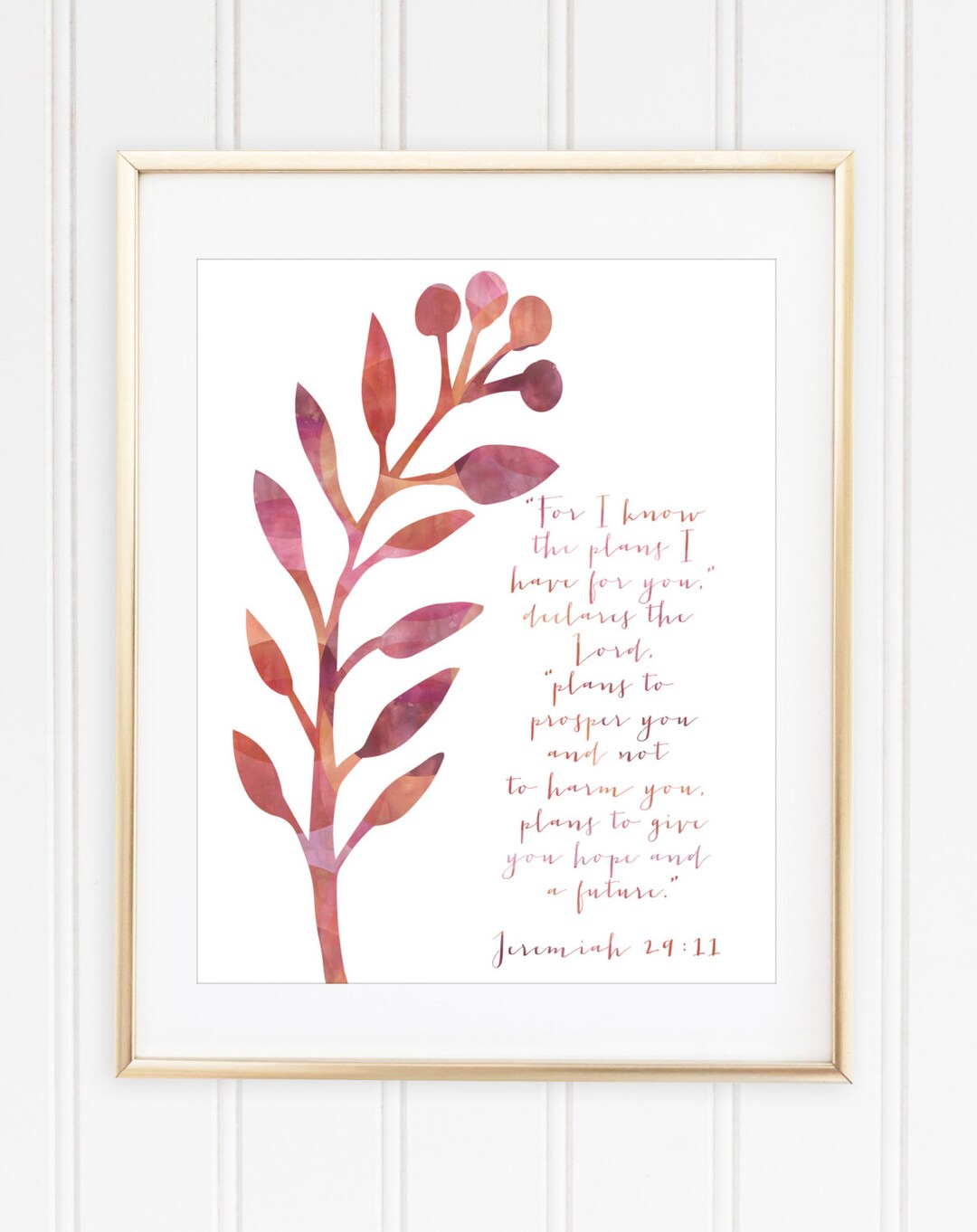 For I Know the Plans Print / Jeremiah 29:11 Art / Bible Verse Print ...