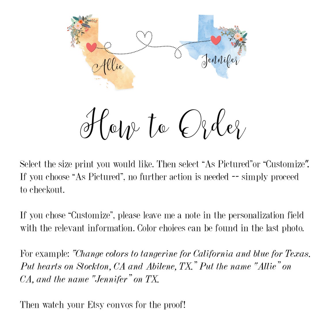 Custom One State Print / Custom State Decor / Custom State Gift ...