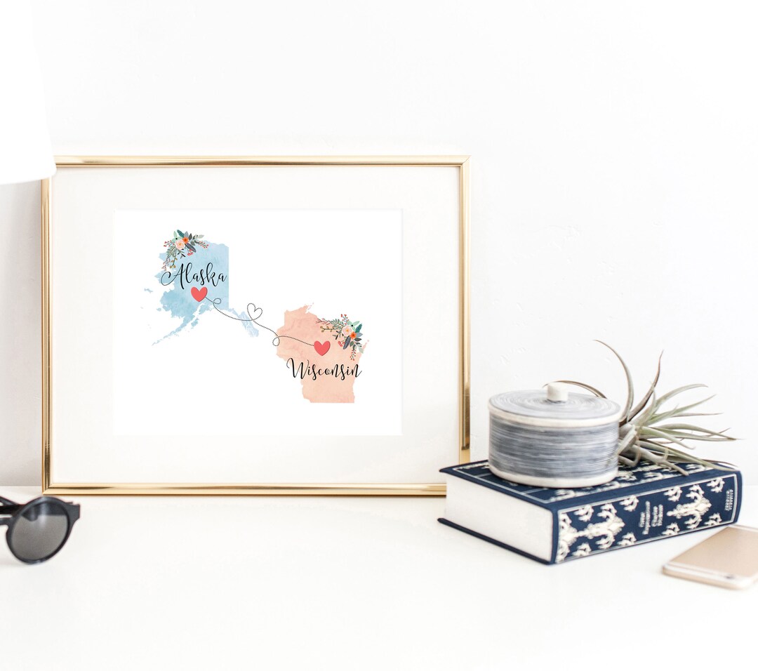 Wisconsin Alaska Wall Art / Alaska Wisconsin Print / Wisconsin Alaska ...