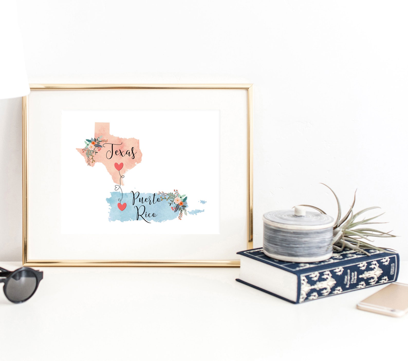 Texas Puerto Rico Wall Art / Puerto Rico Texas Print / Texas - Etsy
