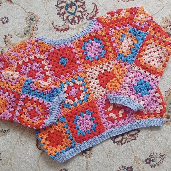 Granny Square Sweater Pattern - Etsy