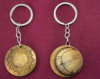 Moon Phases Keychain, Lunar Phases Keychain, Moon Keychain, Engraved ...