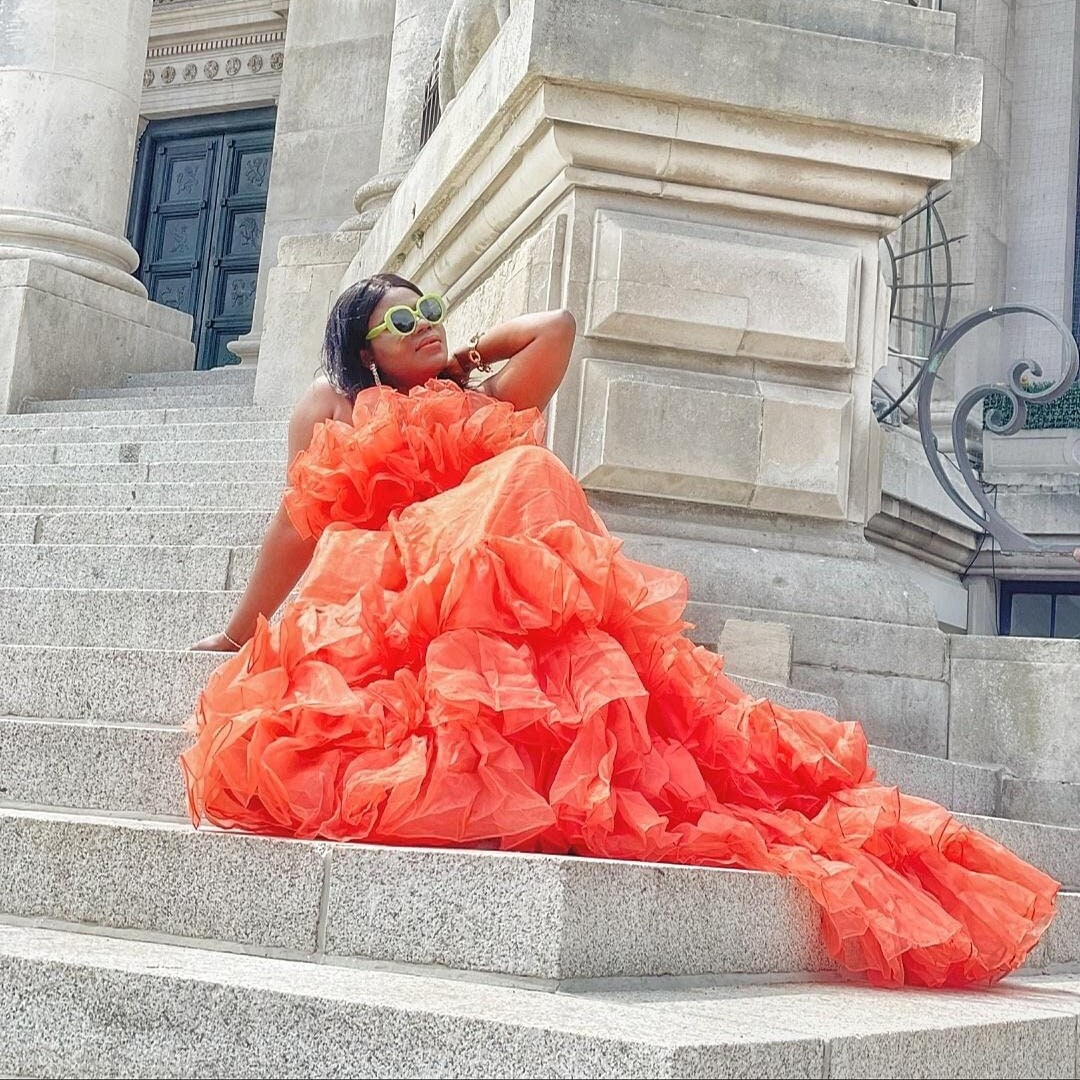 Ruffle Tulle Gown, Wedding Dress, Beauty Pageant Gown, Prom Dress ...