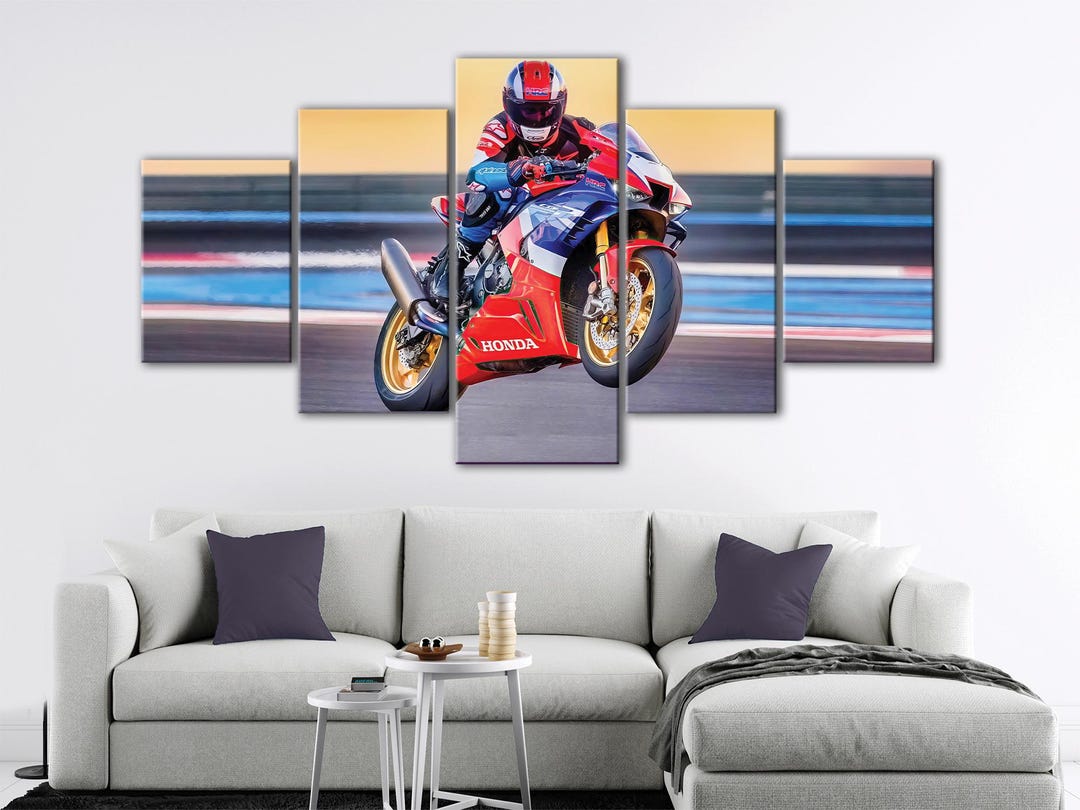 Motogp Canvas Wall Art: Furious Motorbike Print, Man Cave Decor - Etsy