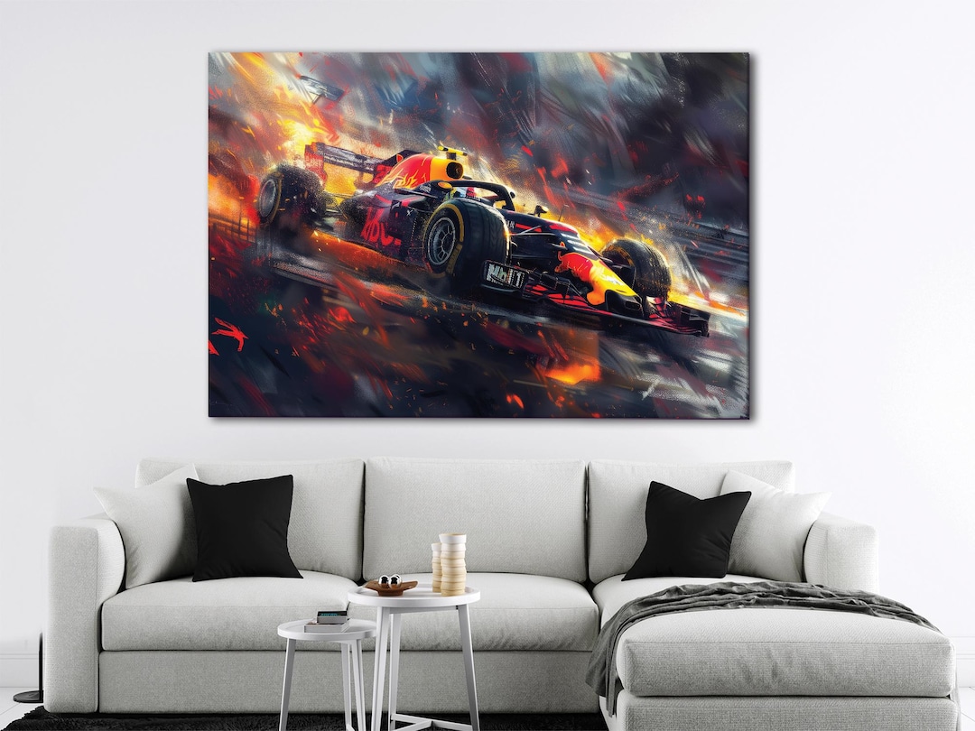 Formula 1 Racing Canvas, 3 Panels Red Bull F1 Wall Art, Large F1 Poster ...