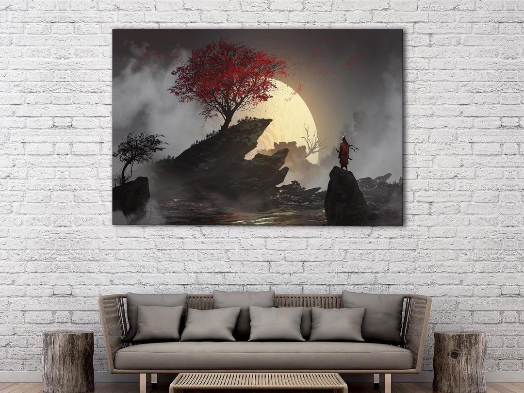 Samurai Canvas Art: Japanese Fighter Wall Decor - Etsy