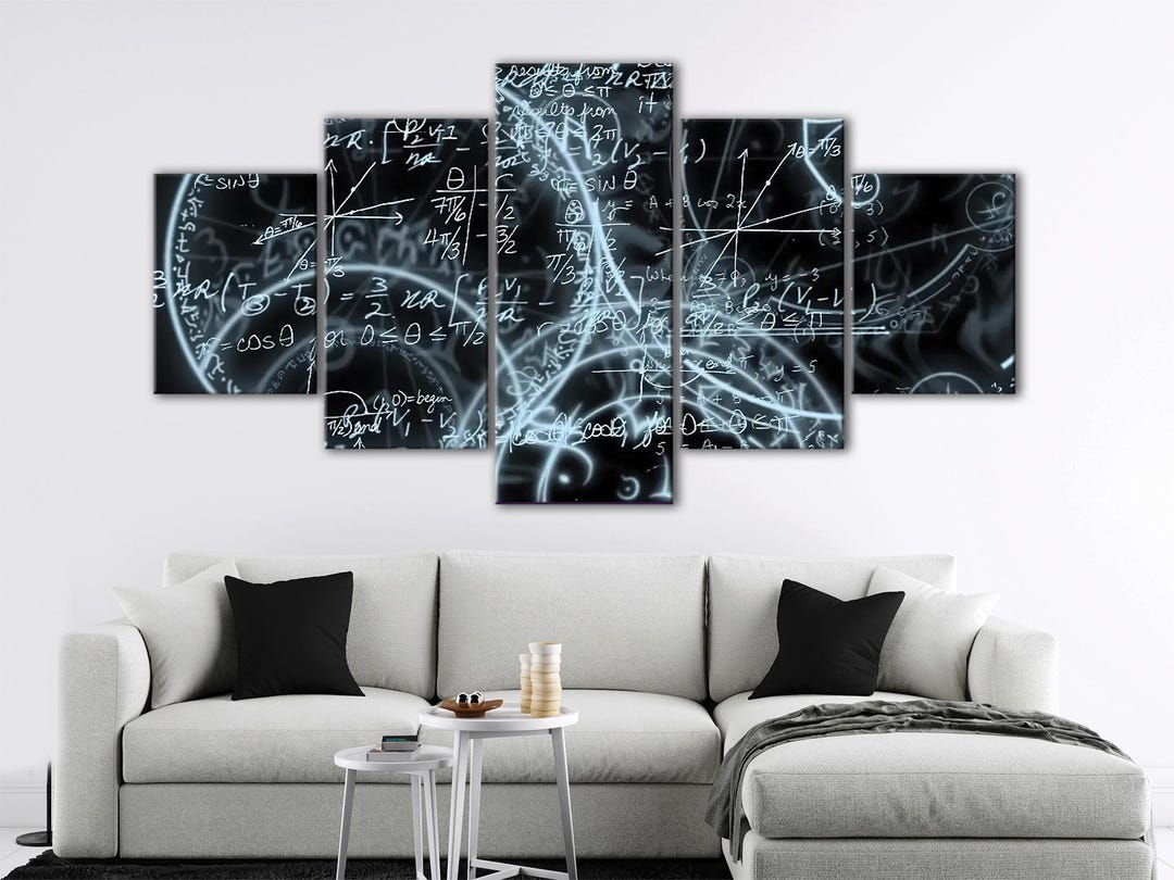 Math Magic Wall Art, 5 Panels Math Abstraction Canvas Art, Large ...